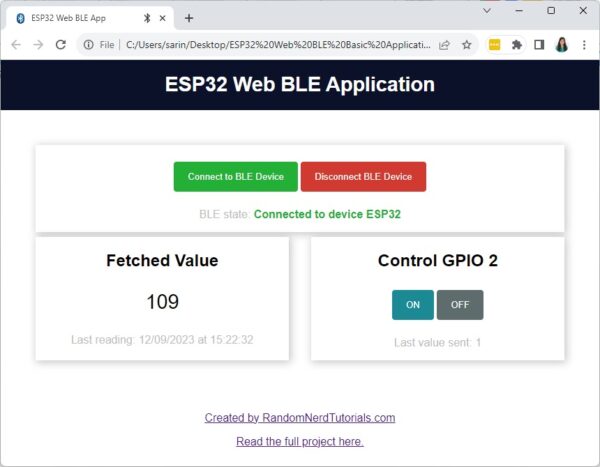 ESP32 Web BLE - Điều khiển ESP32 từ Web qua Bluetooth Low Energy - IoT Zone