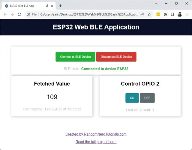 ESP32 Web BLE - Điều khiển ESP32 từ Web qua Bluetooth Low Energy - IoT Zone